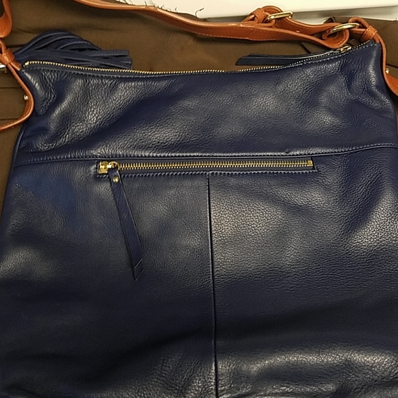 Isaac Mizrahi | Bags | Isaac Mizrahi Blue Leather Purse With Tassel ...